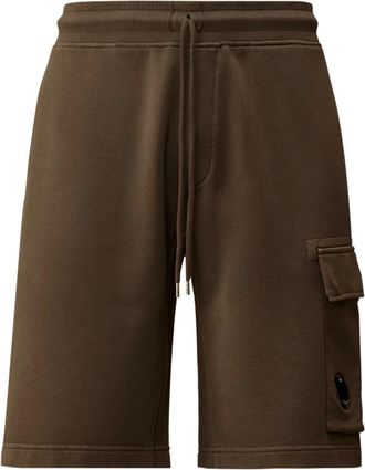 C.P. Company C.p. Company, Homme, Shorts, Gris, Taille: M Cotton Diagonal Fleece Cargo Sweatshorts