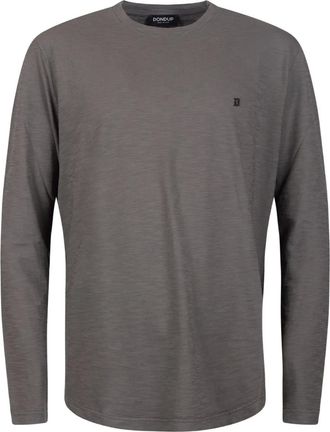 Dondup T-Shirt mit Logo-Stickerei - Grau