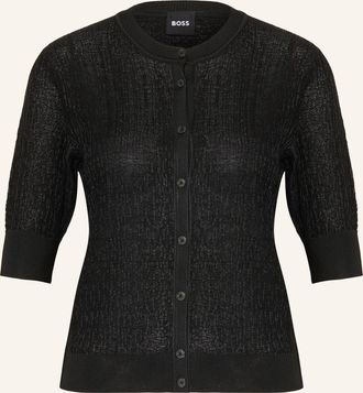 HUGO BOSS Strickjacke Fialora schwarz