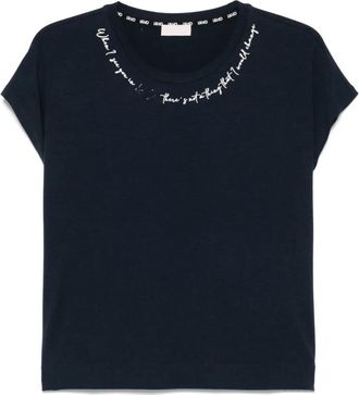 Liu Jo t-shirt &agrave; logo strass&eacute; - Bleu