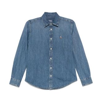 Polo Ralph Lauren Chemise en jean coupe ajust&eacute;e - Femme - Blouses et Chemises - Bleu - Taille: 34 FR