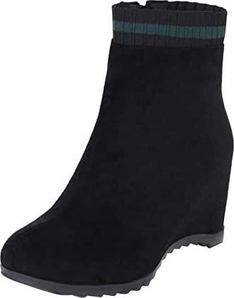 Generic Ladies Fashion Boot Women Comfortable Winter Boot Ladies Fashion Solid Color Flock Side Zipper Wedge Heel Inner Booster Short Boots