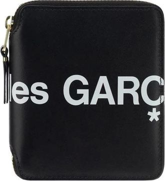 Comme Des Gar&ccedil;ons Homme, Accessoires, Noir, Taille: ONE Size Portefeuille zipp&eacute; en cuir de veau avec logo