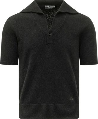 Dolce & Gabbana Homme, Pulls, Noir, Taille: XL Polo en m&eacute;lange de coton