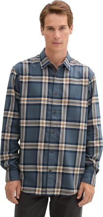 Tom Tailor Herren Regular Fit Hemd im Karomuster, 36642 - Stormy Blue White Check, XL