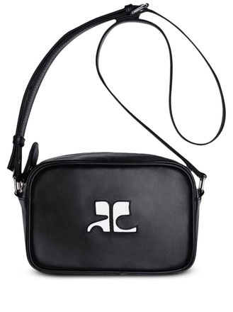 Courrèges sac à bandoulière en cuir - Noir