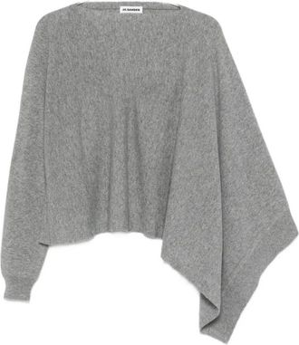 Jil Sander Femme, Pulls, Gris, Taille: 40 FR Pull ras du cou avec drap&eacute;