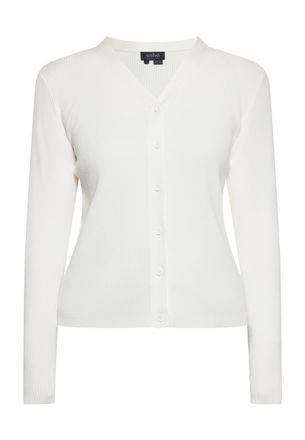 Usha Strickjacke Damen Wollwei&szlig;