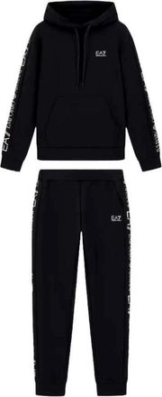 Emporio Armani Emporio Armani Ea7, Femme, Sport, Noir, Taille: 44 FR Ensemble noir avec veste &agrave; fermeture &eacute;clair et sweat &agrave; capuche