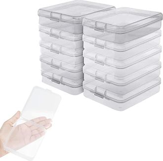 Generic MO6U 10 Kunststoff-Aufbewahrungsboxen mit Klarsichtdeckel, Stapelbare Klarsichtboxen, Passend f&uuml;r Kleine Gegenst&auml;nde und Andere Bastelprojekte, Acryli