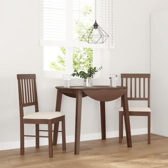 vidaXL Chaises &agrave; manger coussins 2 pcs marron bois massif caoutchouc vidaXL