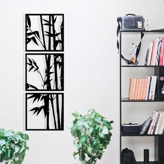 Hanah Home Stylish Black Decorative Metal Wall Accessory, 36 x 110 cm | 100% Metal, 1.2 mm Thickness | Perfect for Modern Home Decor & Unique Wall Art