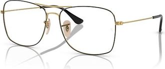 Ray-Ban Rb6498 Optics Gold Fassung Klar Glas Polarisiert 55-15