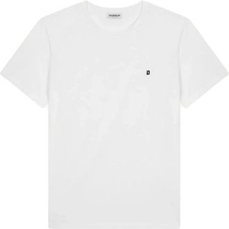 Dondup Homme, Tops, Blanc, Taille: M T-shirt Logo en Coton Manches Courtes Coupe Standard