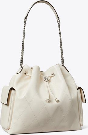 Tory Burch Damen Gro&szlig;e gesteppte Charlie Schultertasche mit Tunnelzug