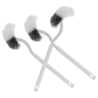 Cabilock 3 Stück Gebogene Toilettenbürste mit Langem Griff Tiefenreinigende Wc Bürste mit Randreiniger Hygienische Klobürste für Kleine Bäder Platzsparendes Ba