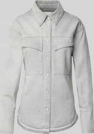 Closed Hemdbluse in Denim-Optik