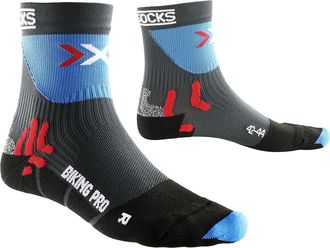 X Socks Herren Radstrumpf BIKING PRO, Anthracite/French Blue, 35/38, X020370