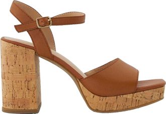 Dune London Jacuzzi Sandalen f&uuml;r Damen, Leder, Plattform Blockabsatz (Hellbraun)