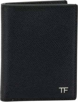 Tom Ford Homme, Accessoires, Noir, Taille: ONE Size Small Grain Leather Folding Cardholder