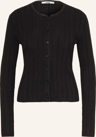 Maje Set: Strickjacke Und Stricktop Mit Spitze schwarz