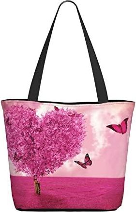 AOOEDM Papillons Love Heart Tree Ladies Shopping Bag 13x11x7in.Le cadeau parfait pour la Saint-Valentin.Cest de la Saint-Valentin pour maman, fille, &eacute;pouse, 