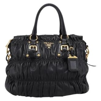 Prada Sac &agrave; main en cuir doccasion - Femme - Pre-owned - Noir - Taille: ONE Size