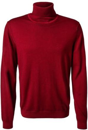 Pierre Cardin Pull en tricot à col roulé pour homme | Pull en tricot | Pull en tricot | Col montant | Doux | Coupe moderne, Red Dahlia 4301, L
