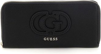 Guess Damen Calebra Large Zip Around Wallet Große Geldbörse mit Reißverschluss, Clutch, Schwarz
