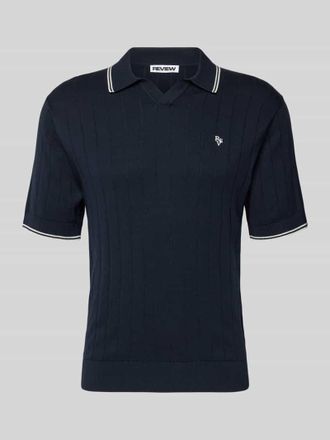 Review Slim Fit Polo-Strickshirt mit Logo-Stickerei