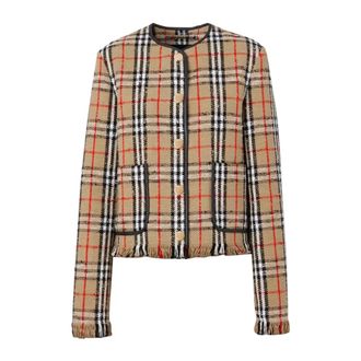 Burberry Femme, Vestes, Multicolore, Taille: 34 FR Veste &agrave; Motif Vintage Check