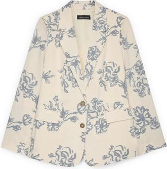 Fiorella Rubino Femme, Vestes, Beige, Taille: 50 FR Blazer Imprim&eacute; Floral