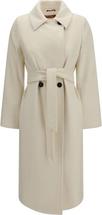 Max Mara Zweireihiger Wollmantel - - Coats - Damen - Wei&szlig; - 2XS