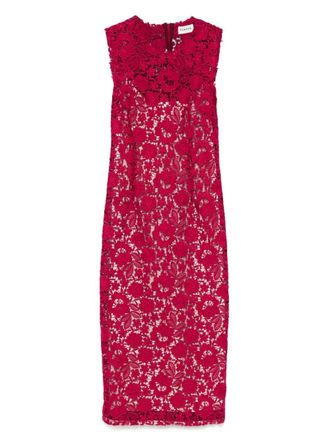 P.A.R.O.S.H. robe mi-longue en macramé - Rouge