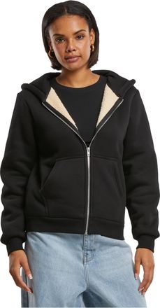 Urban Classics Damen Kapuzenpullover Ladies Bonded Sherpa Zip Hoody, Loose Fit, Gr&ouml;&szlig;en XS - 5XL