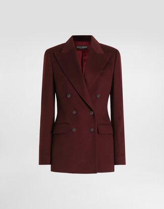 Dolce & Gabbana Double-breasted Cashmere Jacket - Frau Blazer Purple 36