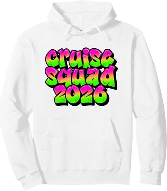BDAZ Cruise Squad 2026 Graffiti Strandurlaubsreise in rosafarbenem Gr&uuml;n Pullover Hoodie