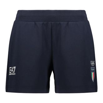 Emporio Armani Kurze Hose mit Logo - - Shorts - Damen - Blau - XS