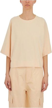 adidas Femme, Sweatshirts et sweats &agrave; capuche, Beige, Taille: 36 FR T-Shirt Court &agrave; Manches Raglan