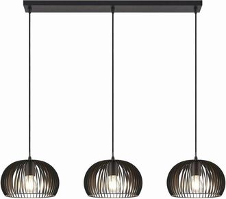 Lindby Neuwertig] Lindby Pendelleuchte Jusra H&auml;ngeleuchte Lampe Leuchte 3 Flg. E27 Metall Schw28 B-Ware