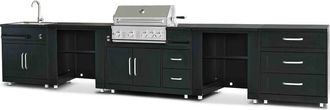 Oviala Oviala - Cuisine dext&eacute;rieur angle 5 &eacute;l&eacute;ments avec &eacute;vier et barbecue
