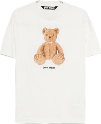 Palm Angels Homme, Tops, Blanc, Taille: S Bear T-Shirt