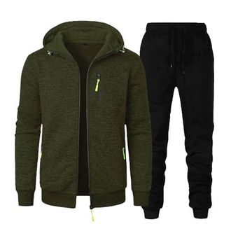 Generic Surv&ecirc;tement De Sport Pour Hommes, Sweat Hoodies &Agrave; Manches Longues Zipp&eacute; Et Pantalon De Jogging 2 Pi&egrave;ces, Baggy Et Confortable, Tenue De Travail &Eacute;l&eacute;gan