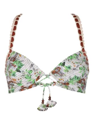 Del Maar Kuchi Bikinioberteil mit grafischem Print - Wei&szlig;