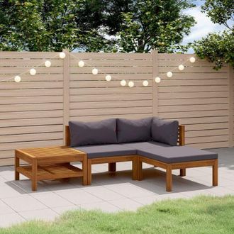 vidaXL Vidaxl - Salon de jardin 4 pcs avec coussin Bois dacacia solide
