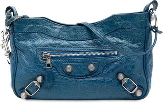 Balenciaga Hobo Bags - Lambskin Motocross Giant 12 Hip Crossbody - Gr. unisize - in Blau - f&uuml;r Damen