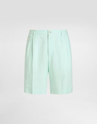 Dolce & Gabbana Bermudashorts Aus Leinen - Mann Hosen Und Shorts Azure Leinen 52