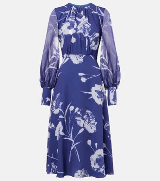 Erdem Robe midi en soie à fleurs