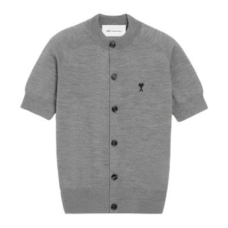 Ami Femme, Pulls, Gris, Taille: 36 FR Ami De Coeur Cardigan