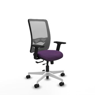 Piqueras y Crespo Atmungsaktiver B&uuml;rostuhl Zulema mit 2D-Armen, h&ouml;henverstellbare Lendenwirbelst&uuml;tze, ausgestattet mit Syncro/Translack und Schneideschaum, Grau/Violett